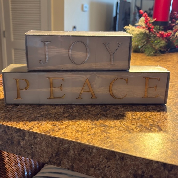 Pottery Barn | Accents | Pottery Barn Joy And Peace Candles They Are ...